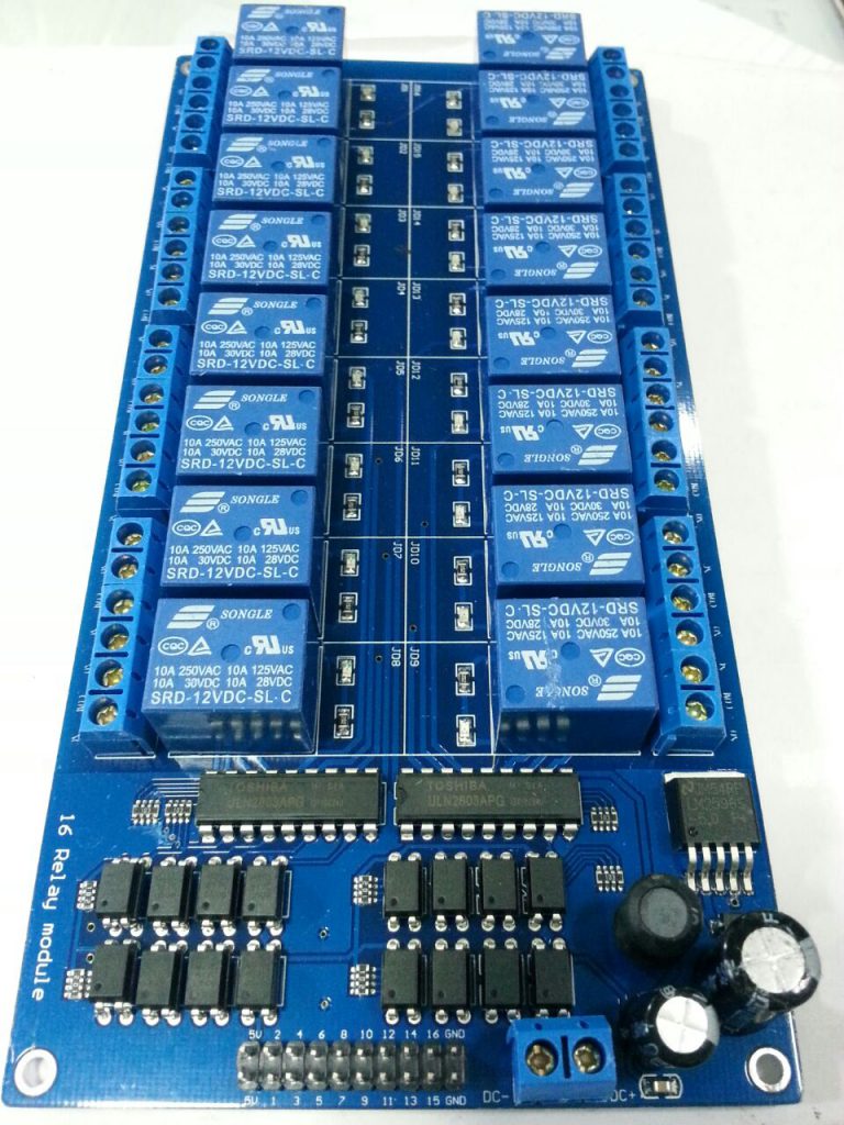 12V-16 Channel Relay Module with Light Coupling LM2576 Power Supply ...