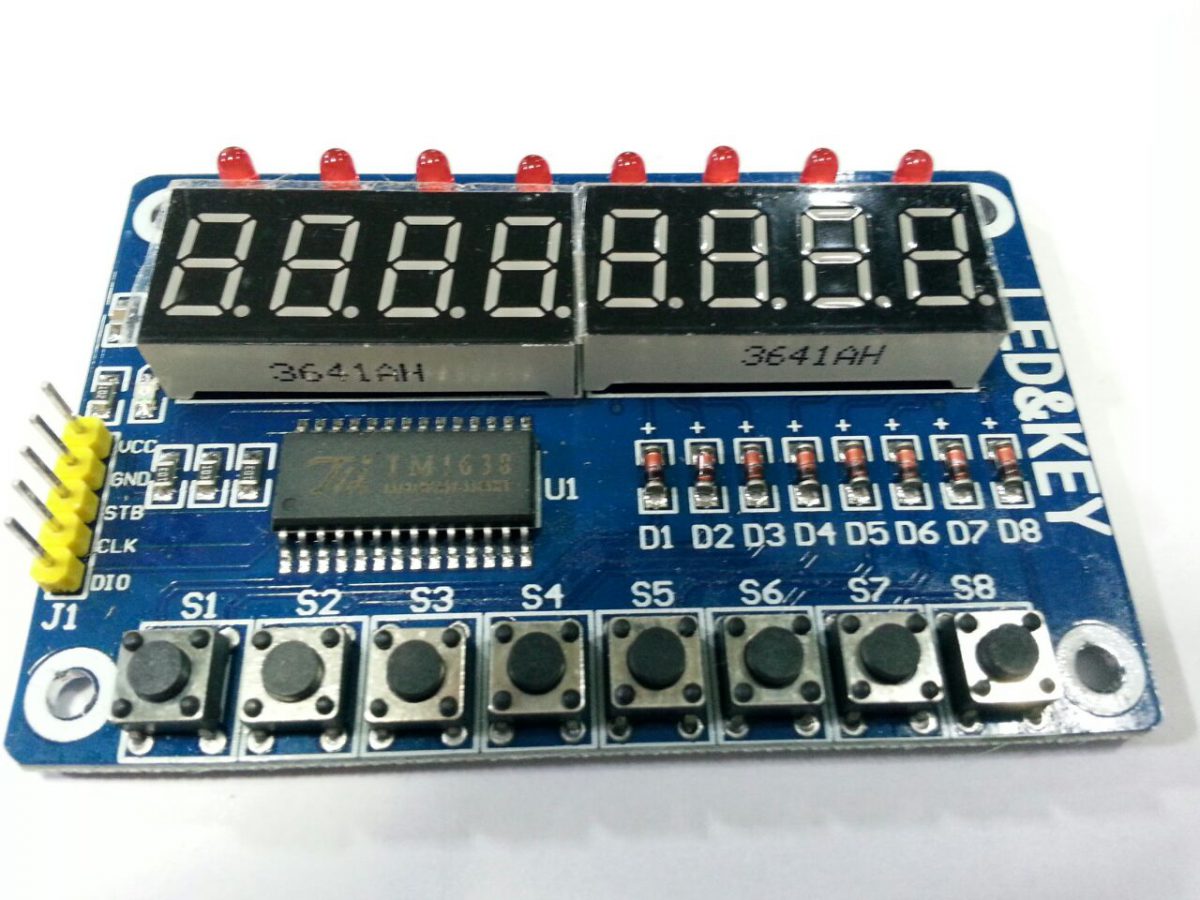 TM1638 8-Bit Button Digital LED Display Module – Rajiv Electronics