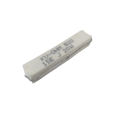 15E 20W 5% Axial Lead Ceramic Encased White Wire Wound Resistors ...