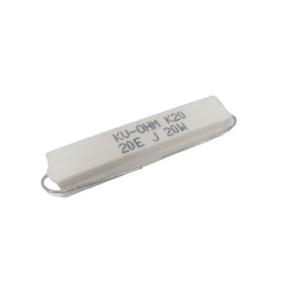 20E 20W 5% Axial Lead Ceramic Encased White Wire Wound Resistors ...