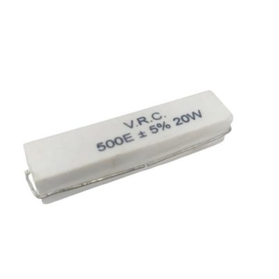 500E 20W 5% Axial Lead Ceramic Encased White Wire Wound Resistors ...