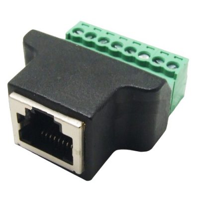 RJ45 Female to 8 Pin Screw Term Block Terminal Connector Cat6 /Cat5 ...