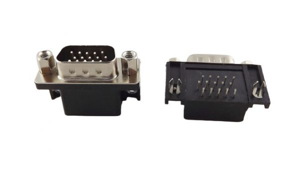 DB 15 PIN VGA 3 ROW D SUB RIGHT ANGLE MALE CONNECTOR – Rajiv Electronics